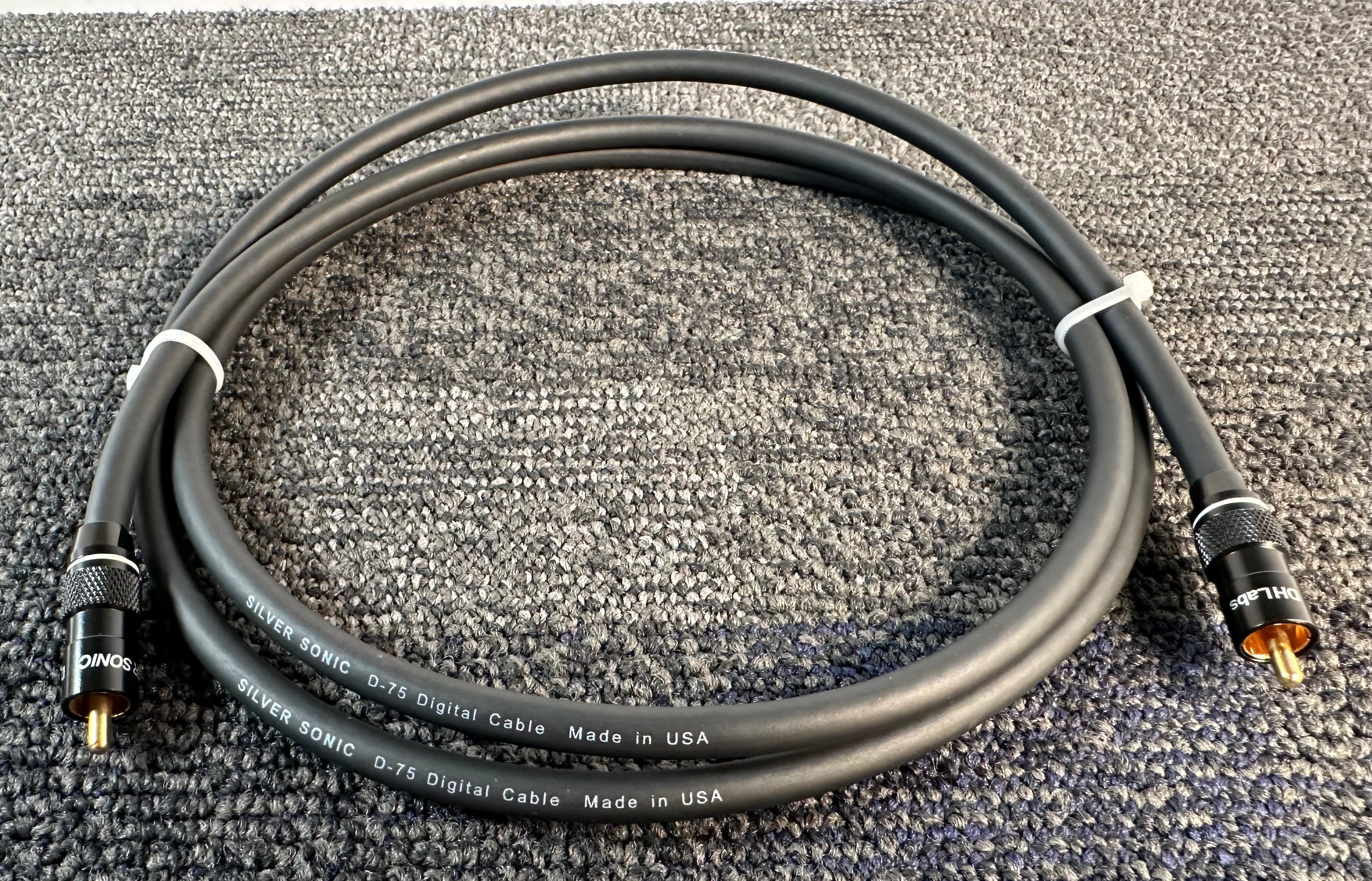 DH Labs Silver Sonic D-75 Digital Coax Audio Cable RCA To RCA 1.5 Mete ...