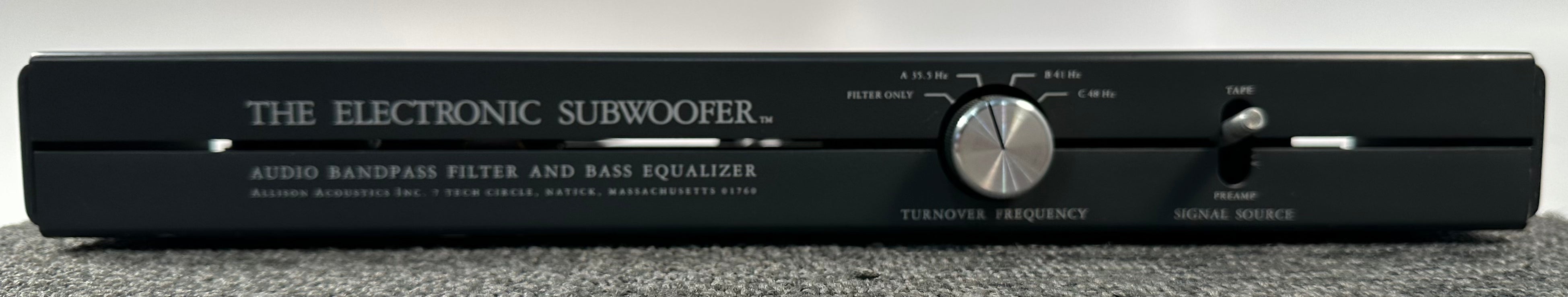Allison Acoustics The Electronic Subwoofer Audio Bandpass Filter And B ...
