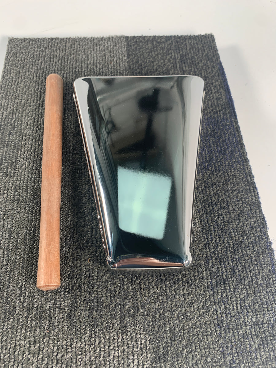 Hand Held Cowbell Chrome w/Pouch And Beater Stick – Record Mart HiFi